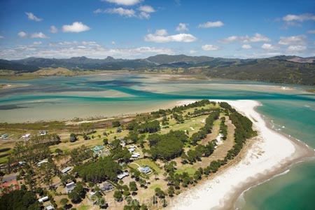 The Dunes Golf Resort, Matarangi Beach, and Entrance to Whangapoua ...