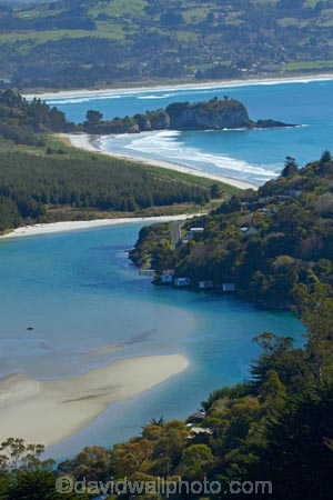 Purakaunui Inlet and Purakaunui Bay, near Dunedin, Otago, South Island ...