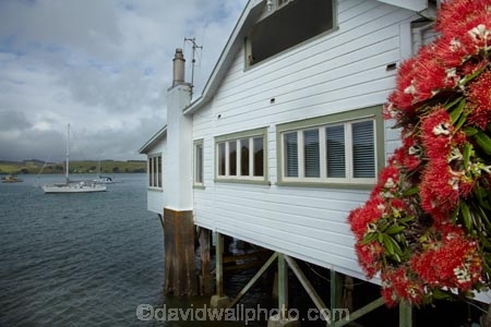 Mangonui General Store and Offices (1907) and pohutukawa tree, Mangonui ...