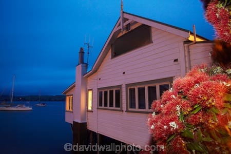 Mangonui General Store and Offices (1907) and pohutukawa tree, Mangonui ...