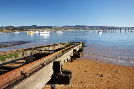 Slipway and Fishing Boats, Moeraki Fishing Village, North Otago, South ...
